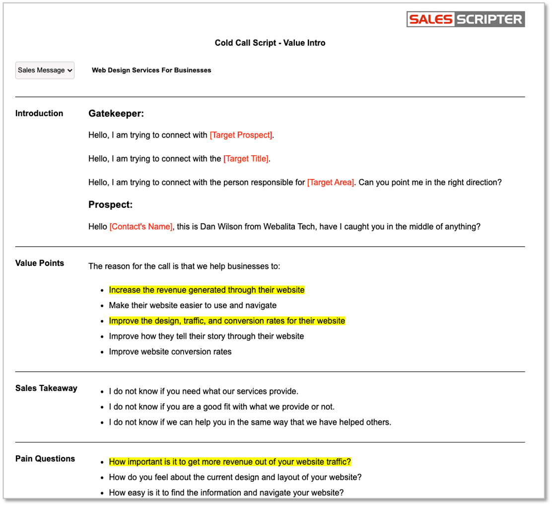 AI Powered Sales Script Generator For Optimum Messaging Sales Scripts